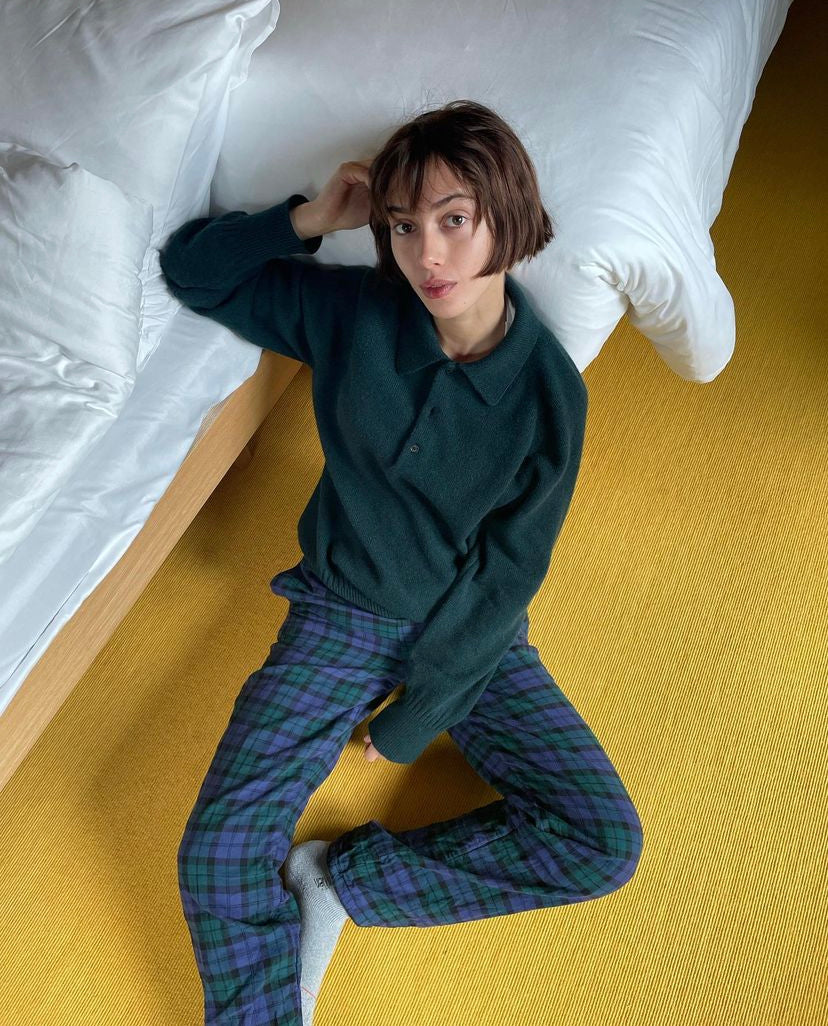 Women's Indian Pink cashmere polo – Tricot